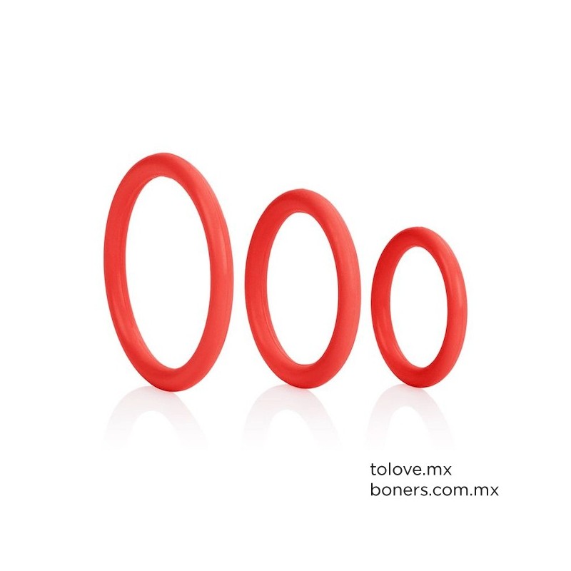 Juego Anillos Goma color Rojo | Calexotics Tri Rings Red Rings